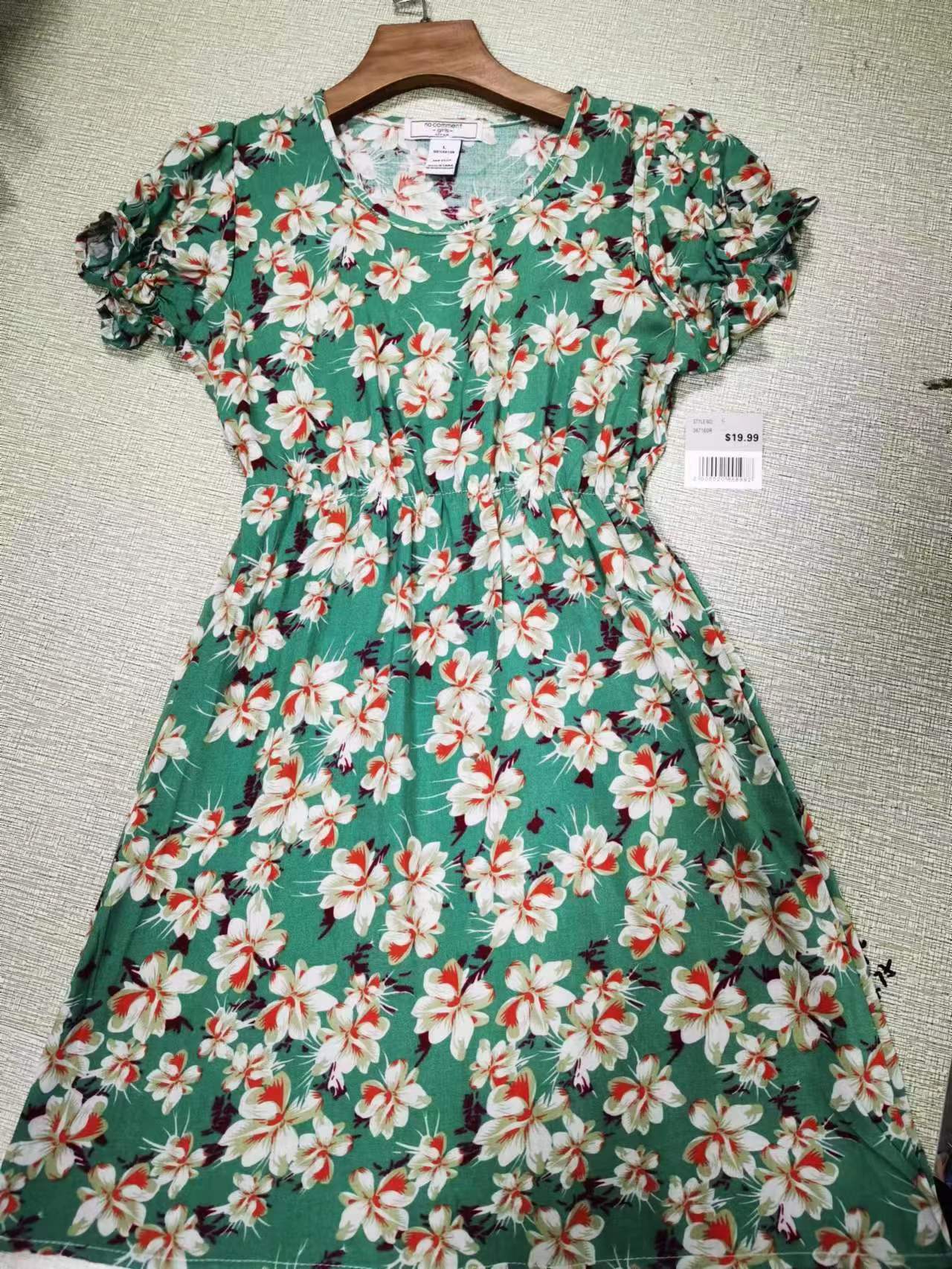 Girls' Summer Dress Prints Floral Knit Dress from China manufacturer ...